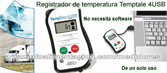 Registrador de temperatura digital de un solo uso Sensitech TempTale 4 USB